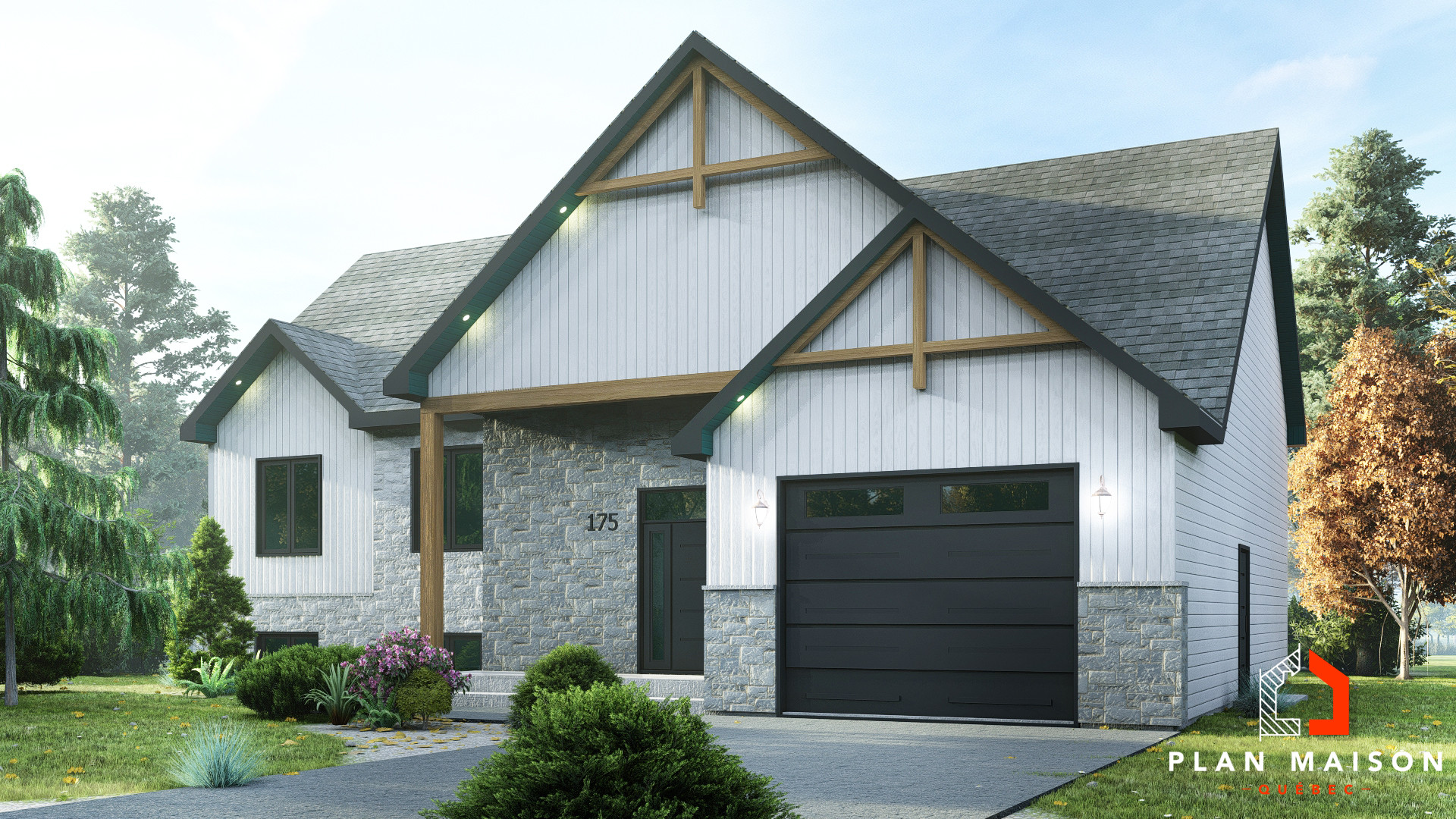 Single storey house model with 4 bedrooms | Plan Maison Québec