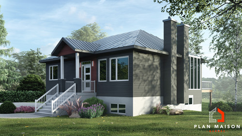 House plan with semi-buried basement | Plan Maison Québec
