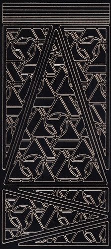 Peel Off Sheet - Triangular Panels & Strips (Gold On Black) | laneyscrafts