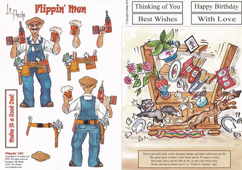 La Pasha - Flippin' Men DIY Decoupage Sheet | laneyscrafts