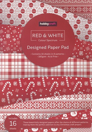 Hobbycraft - Red & White Colour Spectrum Designed Paper Pad | laneyscrafts
