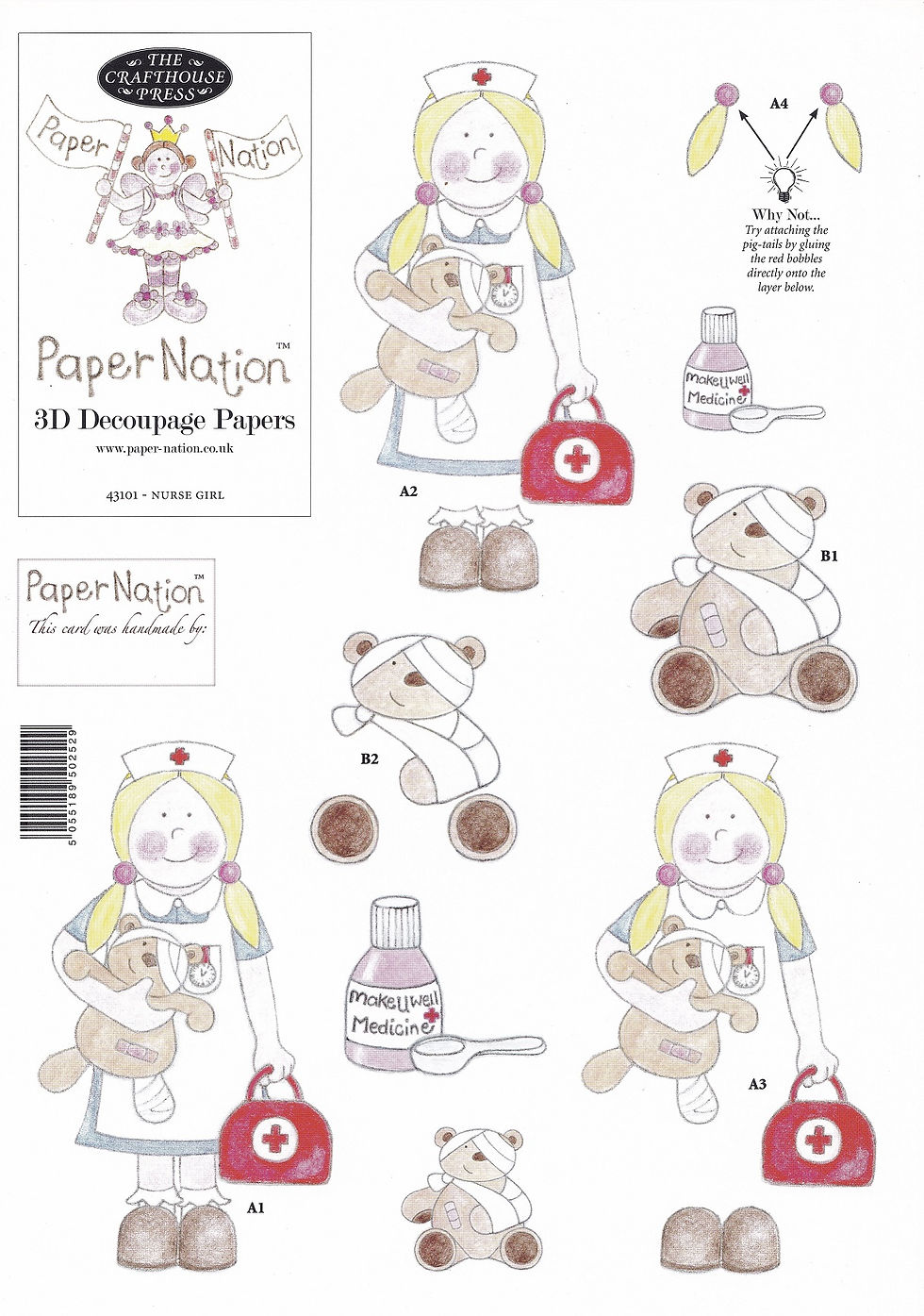 Paper Nation - Nurse Girl Decoupage Sheet | laneyscrafts