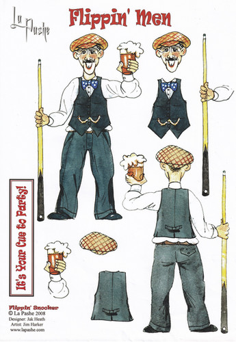 La Pasha - Flippin' Men Snooker Decoupage Sheet | laneyscrafts