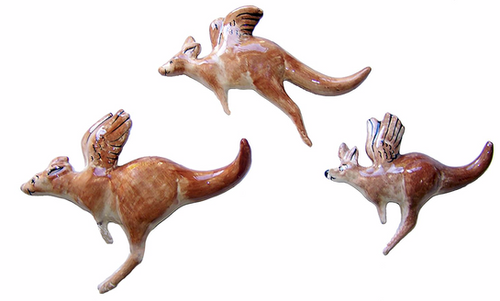 3 Flying Red Kangaroos | studioaustralia.net