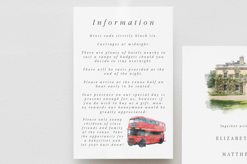 Watercolour Bus Insert Card | Bespoke Invites