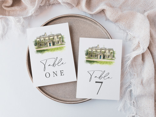 Watercolour Venue Table Names / Table Number Card No.2 | Bespoke Invites