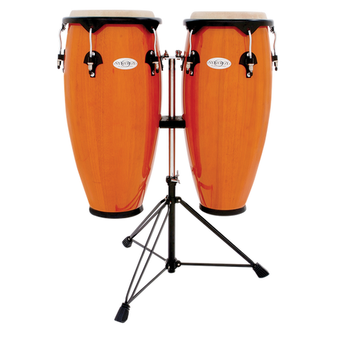Toca Synergy Wood Conga Set: Vibrant Finishes, Stand, Rich Sound ...