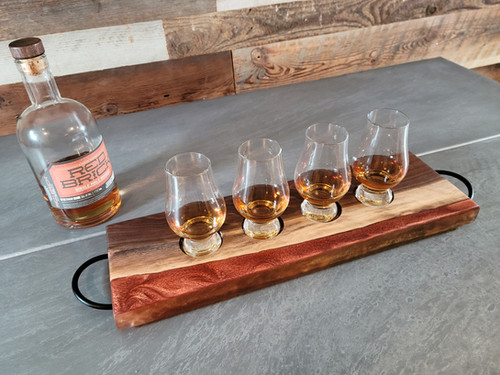 Walnut and Copper Penny epoxy Whiskey Flight | Rusticmtnchic
