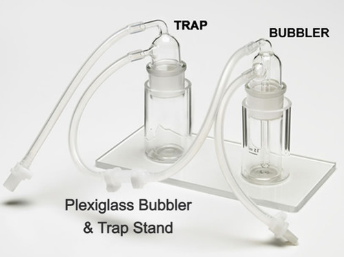 Bubbler and Trap Plexiglass Table Top Stand for Ozone | EWOT Canada
