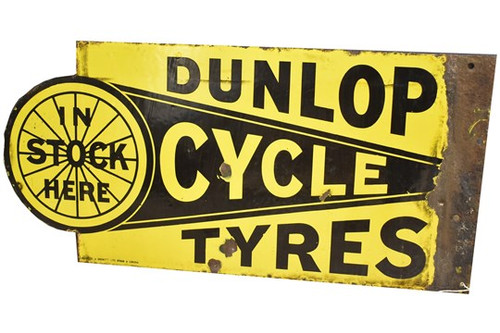 Dunlop Cycle Tyres Enamel Sign | Cycling Memorabilia | Wales