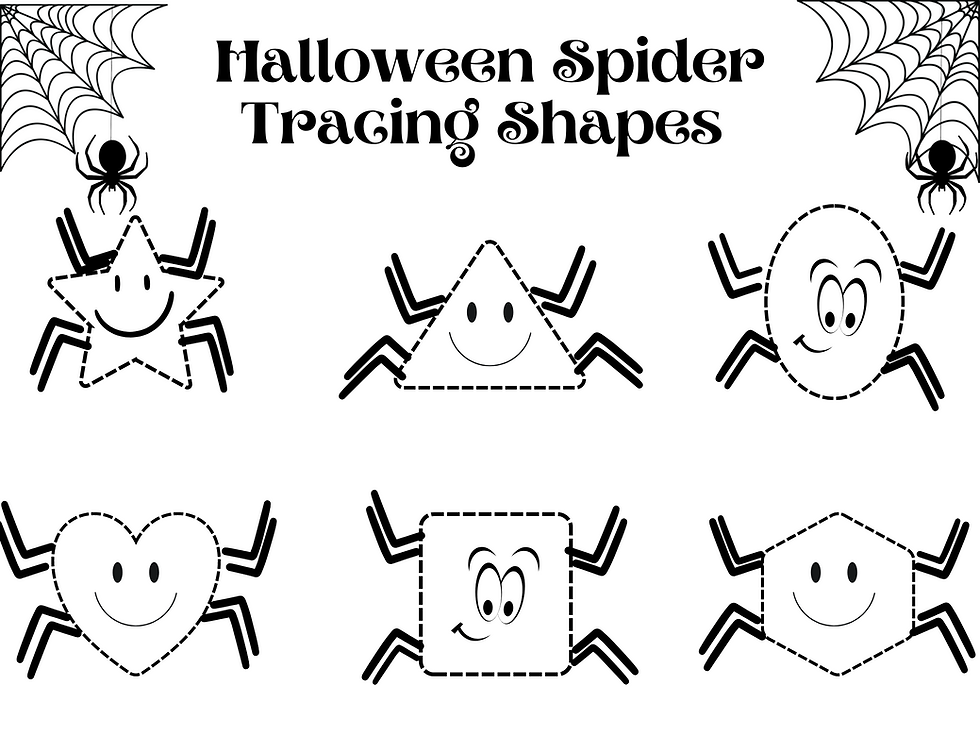 Halloween Spider Tracing Shapes | ReadySetLearn