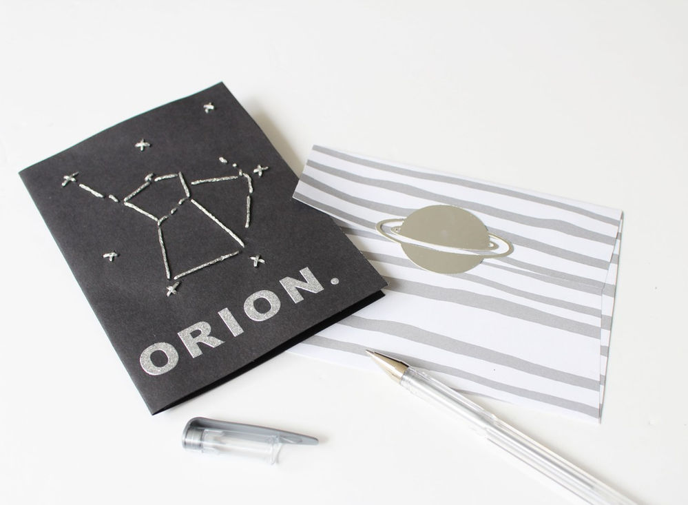 DIY EMBROIDERED CONSTELLATION CARD