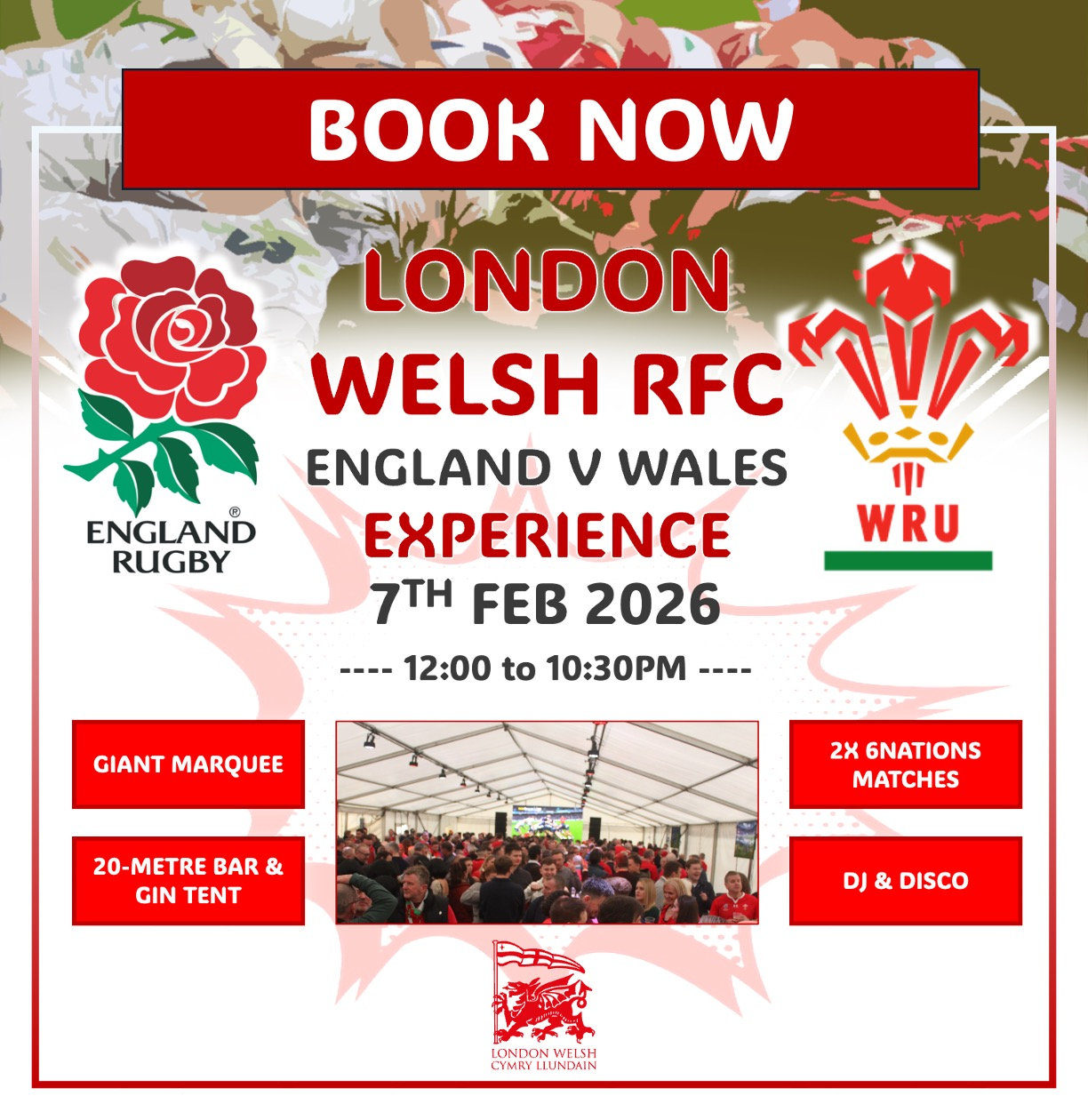 ENGLAND V WALES EXPERIENCE SATURDAY 7th FEBRUARY | London Welsh RFC