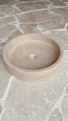 Travertin waskom ø30cm | Meisjes van Steen