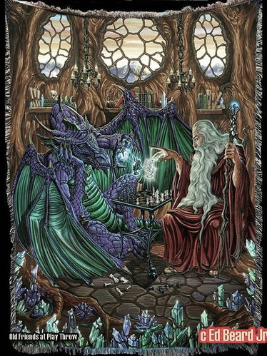 Old Friends at Play Throw Blanket | Art of Ed Beard Jr