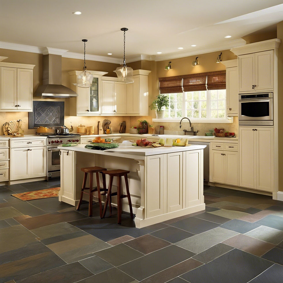 Top 10 Best Slate Floor Kitchen with White Cabinets Designs