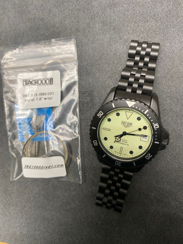 👍 Vintage TAG HEUER 1000 981.113 Black Lume Dial Diver 844 980.031 ...