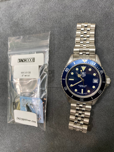 👍 Vintage TAG HEUER 1000 980.613 blue Submariner Dive Watch | Tag1000Diver