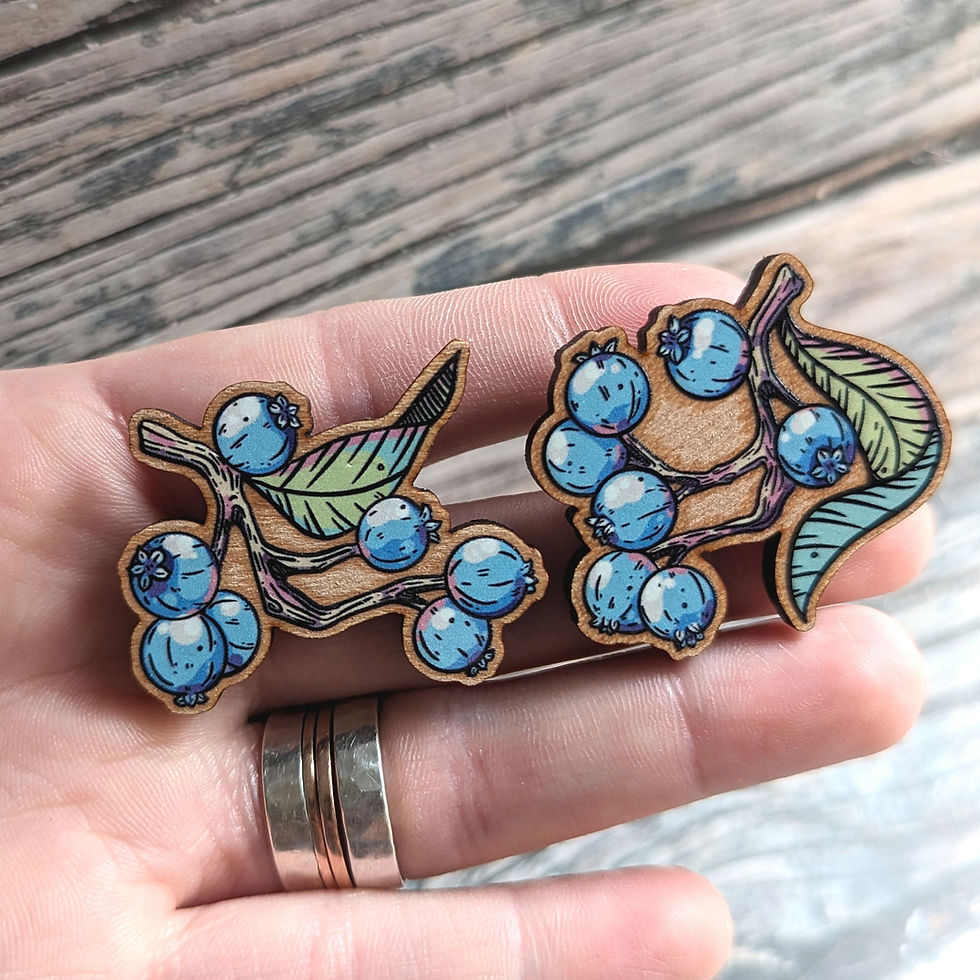 Blueberry Pair Wooden Pin Set | CloudKBD Store