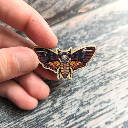 Death's-head Hawkmoth Wooden Pin | CloudKBD Store