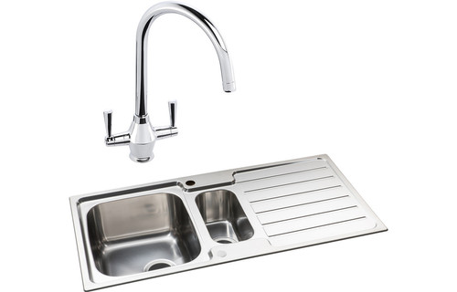 Abode Neron 1.5B St/Steel Kitchen Sink & Astral Tap | At Home Bathrooms