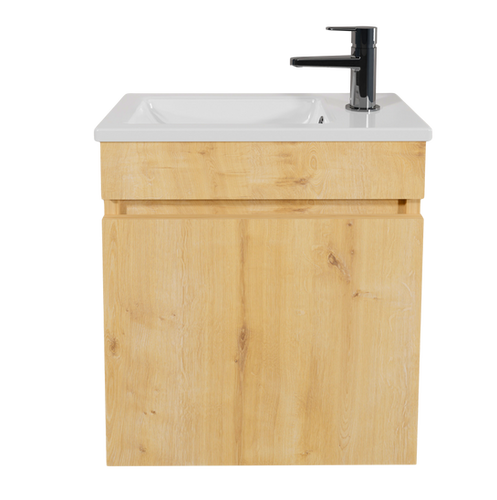Wave 420mm Wall Hung Mini Vanity Unit - Textured Oak
