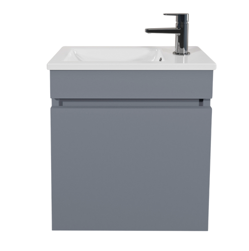 Wave 420mm Wall Hung Mini Vanity Unit - Matt Grey
