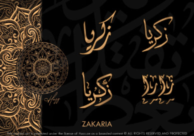 ZAKARIA IN ARABIC CALLIGRAPHY | Huzz.ae