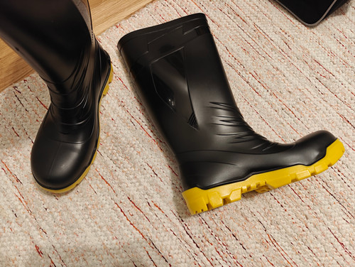 Fagum Terminator Rubber Boots, Black & White | rainwear