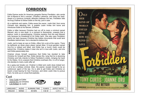 FORBIDDEN | dvdsandraremovies