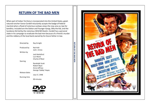 RETURN OF THE BAD MEN | dvdsandraremovies