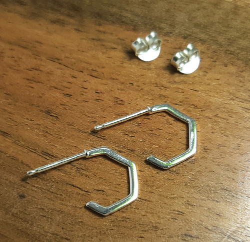 Hexagon half hoops | Little Spoon Jewelle