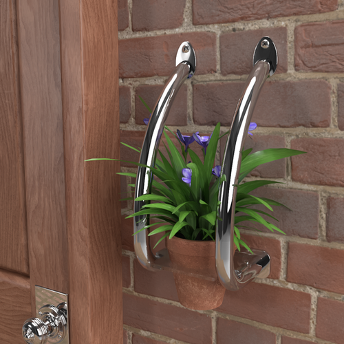 The Plant Pot Grab Rail - Polished steel | Invisible Creations