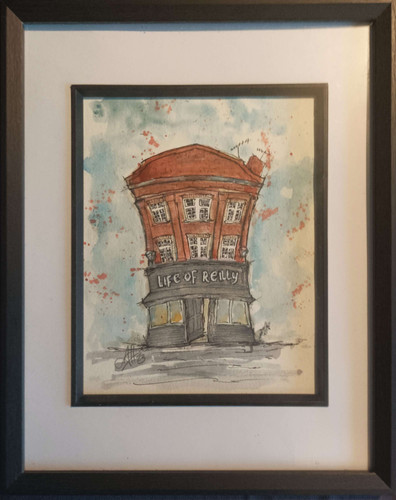 Life of Reilly, original A5 pen and wash watercolour | ANDY HANNON ART