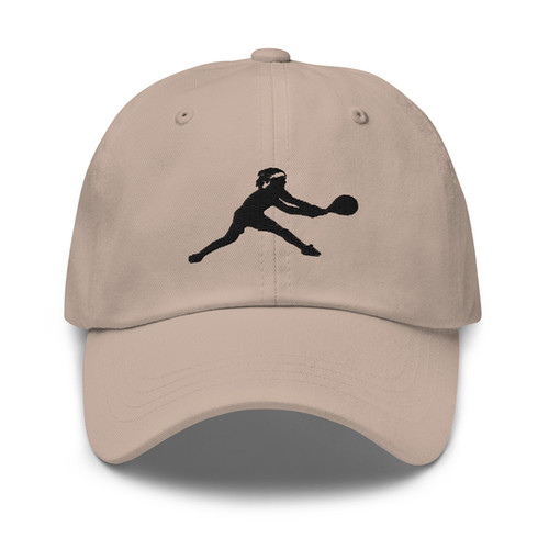 Tennis Player Slide Black Silhouette Classic Adjustable Hat | Ace2Eagle
