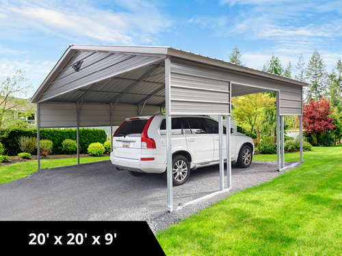 Custom Vertical Roof Metal Carport Heavy Duty Galvanized Steel Multi ...