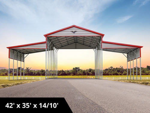 Barn-Style Steel Carport Shelter | Legacy Carports