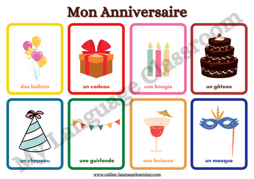 Printable Flashcards - Birthday (FREE) | Language Learning Co