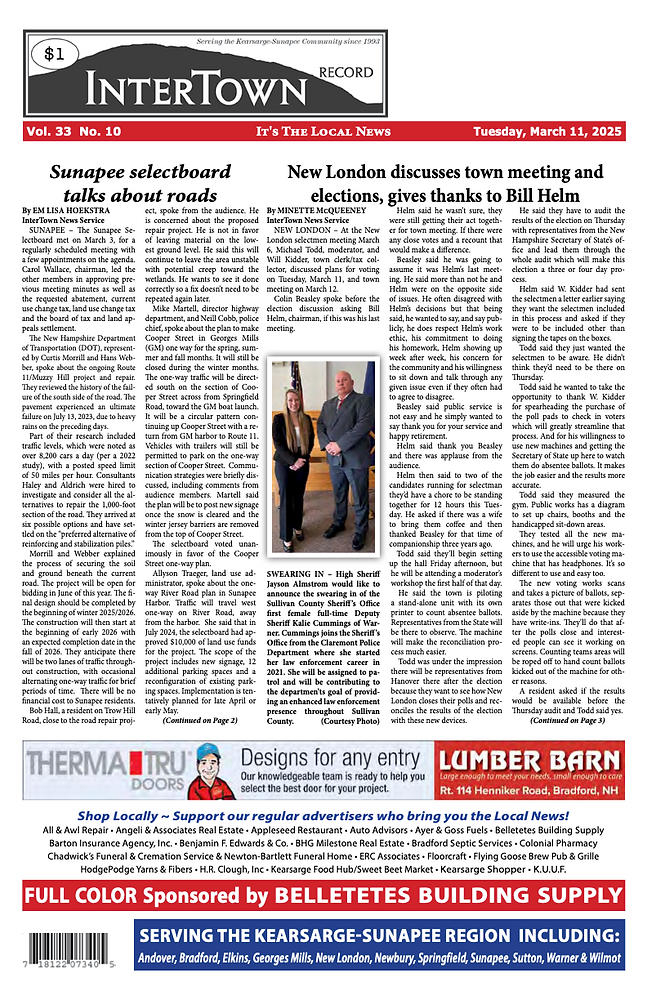 The March 11, 2025 edition of the InterTown Record is now available online!