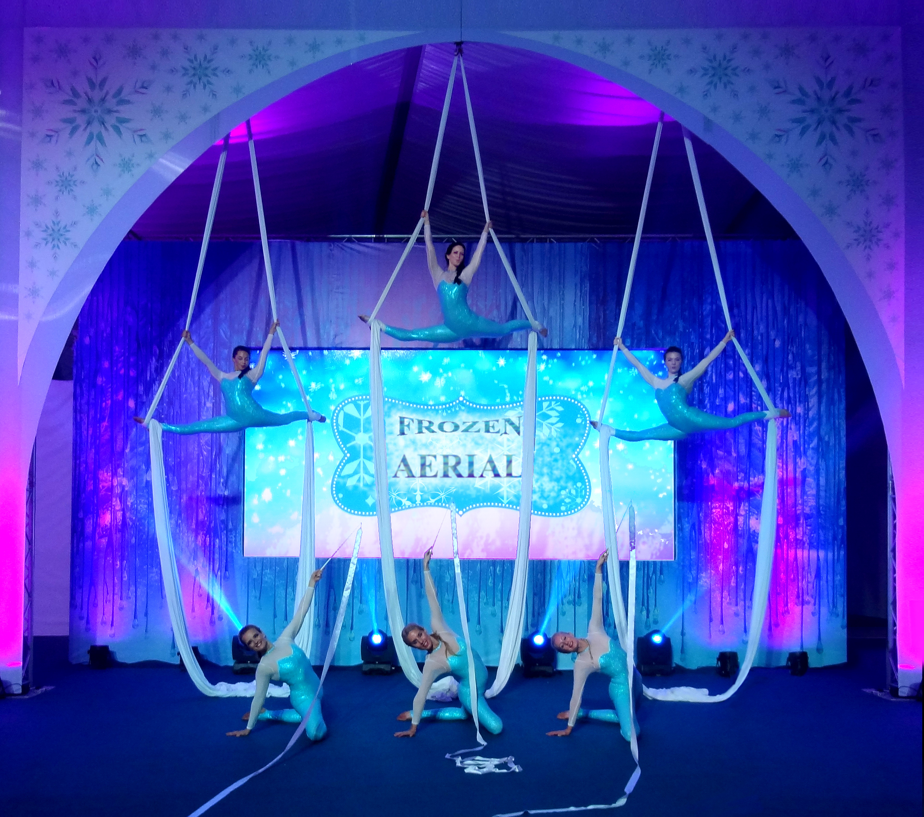 Incredible aerial silks performances