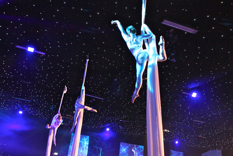 Incredible aerial silks performances