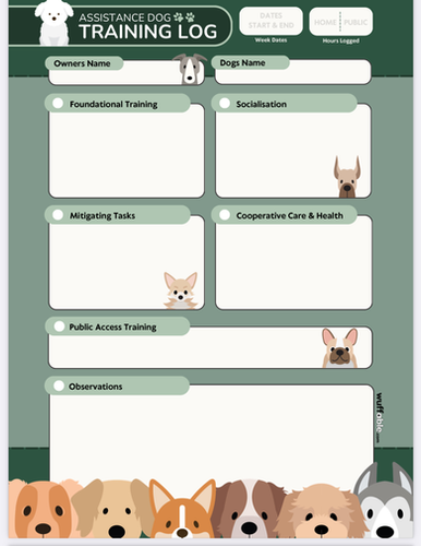 Free Printable - Dog Training Log | Wuffable