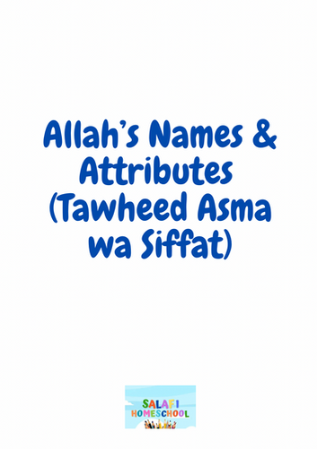 Allah’s Names & Attributes Activities | Salafi Homeschool 1