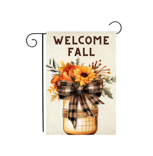 "Welcome Fall" Sunflowers and Flowers Fall Bouquet Garden Flag 12.5" x ...