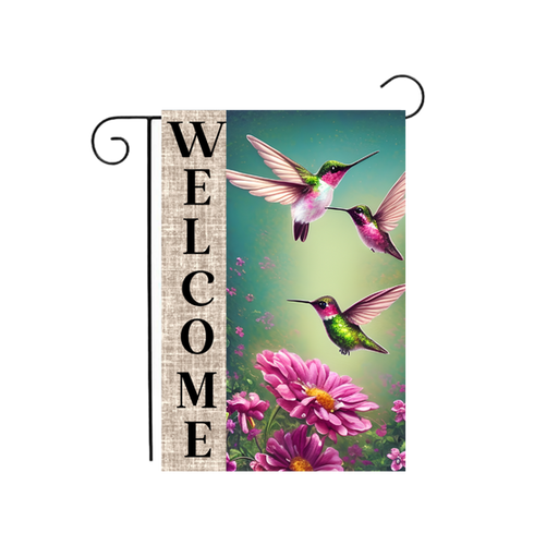 "Welcome" Summer Birds Garden Flag 12.5"x18" | The Flag Barn