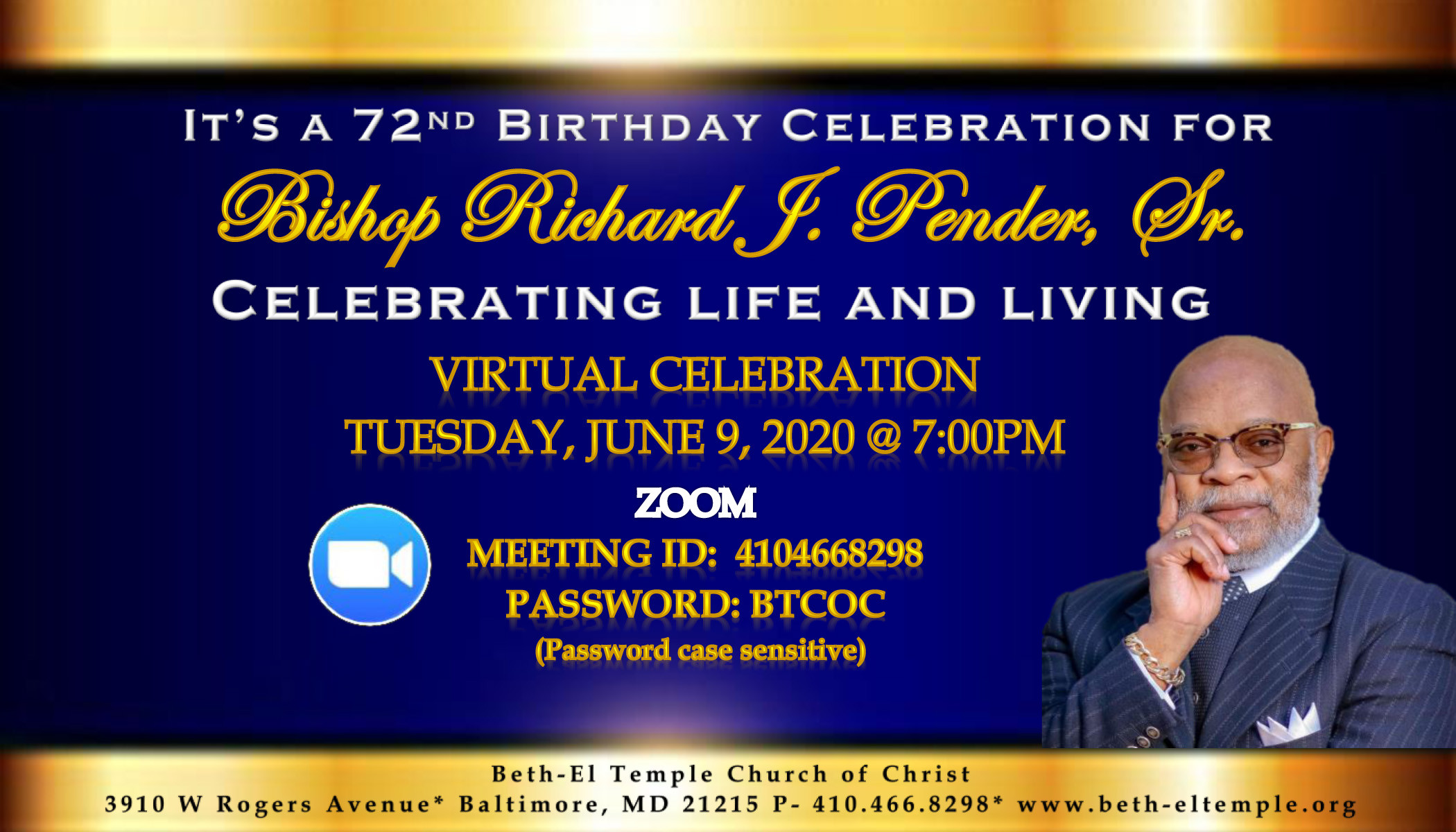 Bishop's Virtual Birthday Celebration | Beth-El Churches