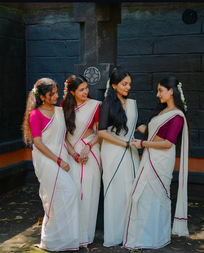 Ahana Trending Set mundu extra length Pure Cotton 100% | Kuthampully