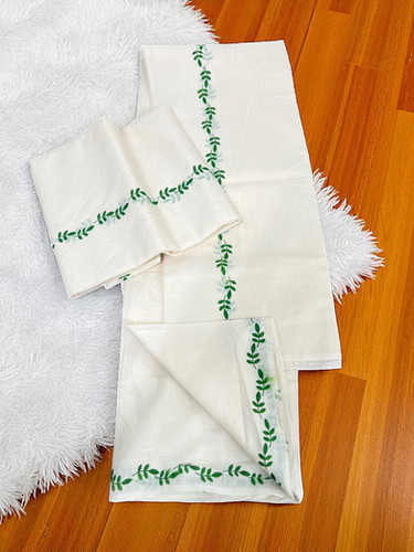 Pure Cotton Puli leaf printing set mundu trending | Kuthampully