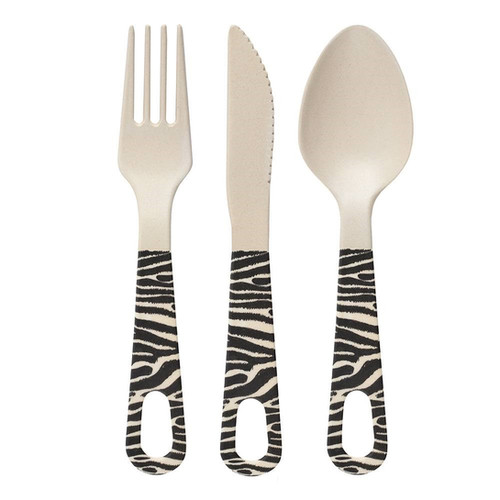 ZIGGY ZEBRA BAMBOO CUTLERY SET | Rosewood and Blossom