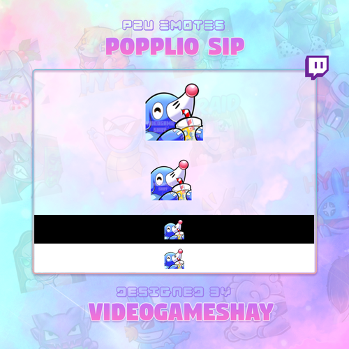 Popplio Sip Pokemon Emote for Twitch and Discord | VideoGame Shay